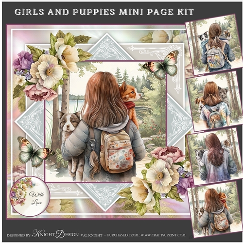 Girls and Puppies Mini Page Kit - CUP1209156_58488 | Craftsuprint