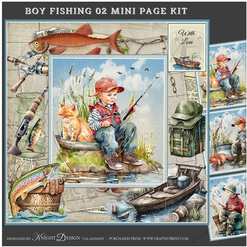 Boy Fishing 02 Mini Page Kit - CUP1213741_58488 | Craftsuprint