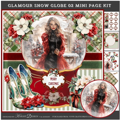 Glamour Snow Globe 02 Mini Page Kit - CUP1224238_58488 | Craftsuprint