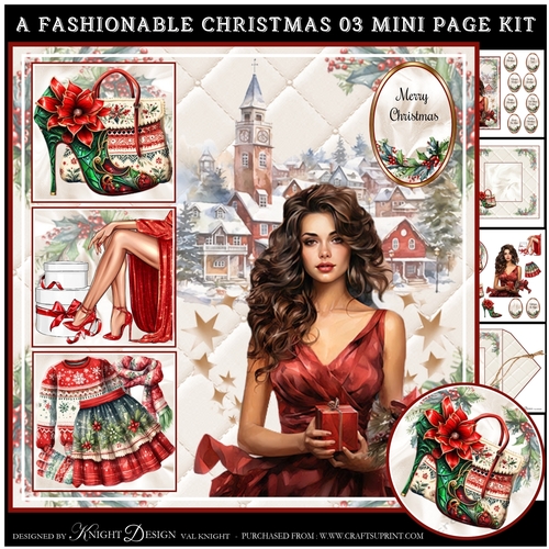 A Fashionable Christmas 03 Mini Page Kit - CUP1233292_58488 | Craftsuprint