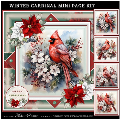 Winter Cardinal Mini Page Kit - CUP1241067_58488 | Craftsuprint