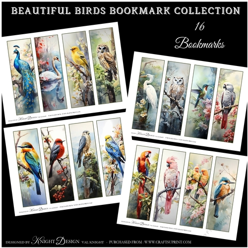 16 Beautiful Birds Bookmarks Collection - CUP1253216_58488 | Craftsuprint