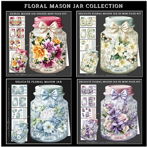 Floral Mason Jar Collection - CUP1261244_58488 | Craftsuprint