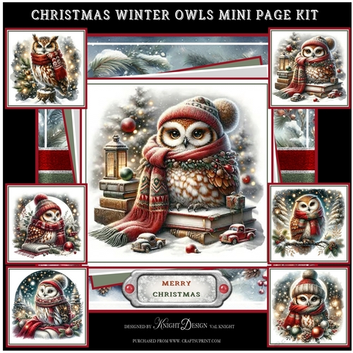 Christmas Winter Owls Mini Page Kit - CUP1264799_58488 | Craftsuprint