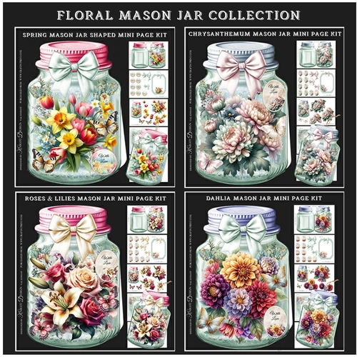 Floral Mason Jar Collection - CUP1280406_58488 | Craftsuprint