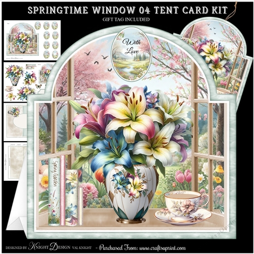 Springtime Window 04 Tent Card Kit - CUP1286697_58488 | Craftsuprint