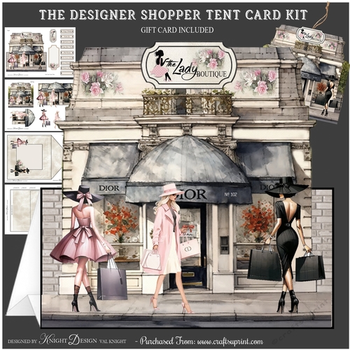 The Designer Shopper Tent Card Kit - CUP1292511_58488 | Craftsuprint