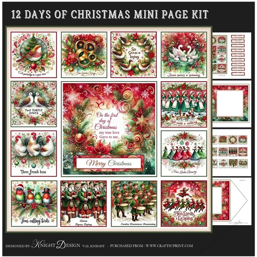 12 Days Of Christmas Mini Page Kit - CUP1327156_58488 | Craftsuprint
