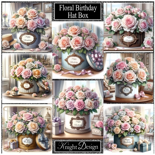 Floral Birthday Hat Box - CUP1351966_58488 | Craftsuprint