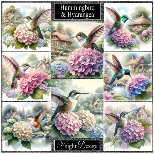Hummingbird & Hydrangea - CUP1352900_58488 | Craftsuprint