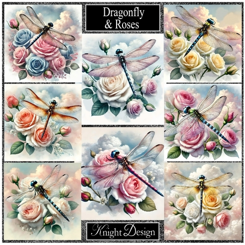 Dragonfly & Roses - CUP1354413_58488 | Craftsuprint