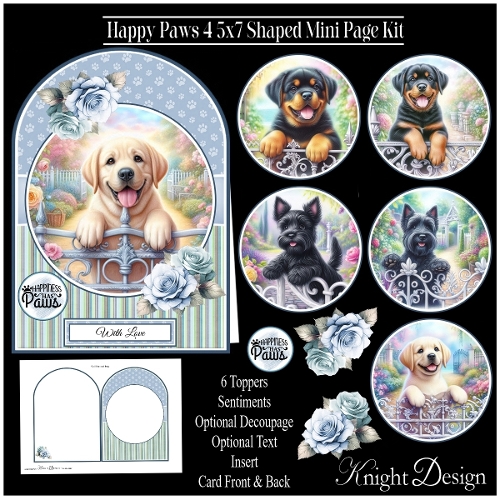 Happy Paws 4 - 5x7 Shaped Mini Page Kit - CUP1367243_58488 | Craftsuprint