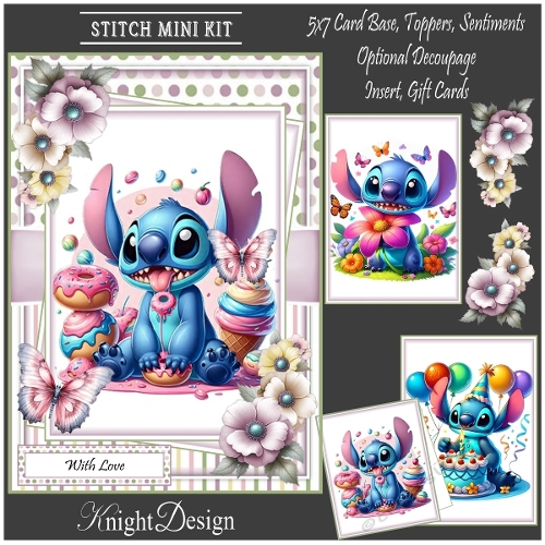 Stitch Mini Kit Mini Kit With 3 Toppers, Makes 3 Cards - CUP1384055 ...