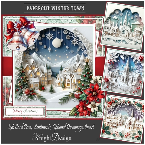 Papercut Christmas Town With Set Of 4 Toppers - CUP1391003_58488 ...