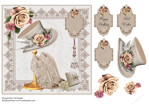 Hat card front with decoupage and sentiments - CUP940713_58488 ...