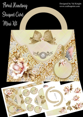 Floral Handbag Shaped Card Mini Kit - CUP949352_58488 | Craftsuprint