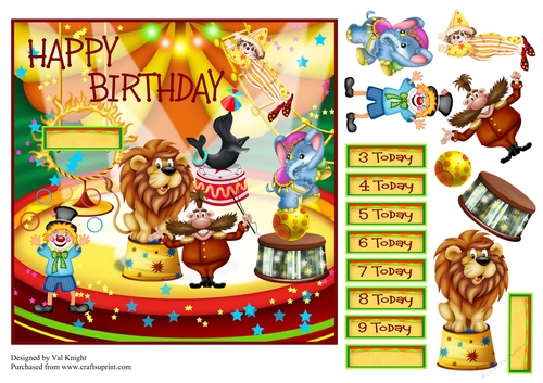 The Circus Birthday Card Front With Decoupage - CUP968833_58488 ...