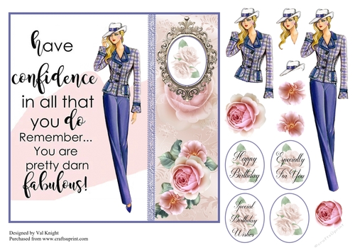 Confidence card front with decoupage - CUP972159_58488 | Craftsuprint