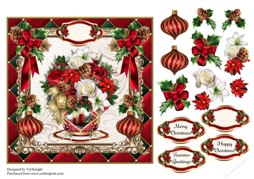 Christmas In Bloom Card Front - CUP989457_58488 | Craftsuprint