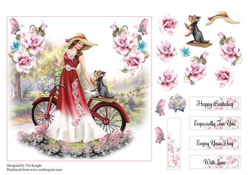 Summer Bicycle Card Front With Decoupage - CUP990737_58488 | Craftsuprint