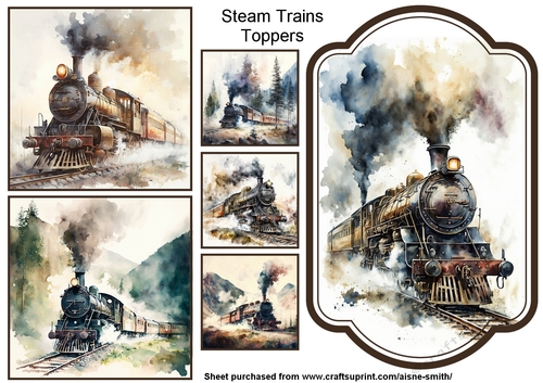 Steam Trains Toppers - CUP1201623_466 | Craftsuprint
