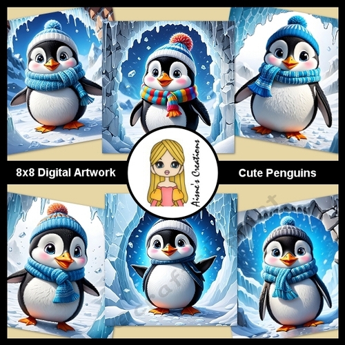 Cute Penguins Digital Art - CUP1266002_466 | Craftsuprint