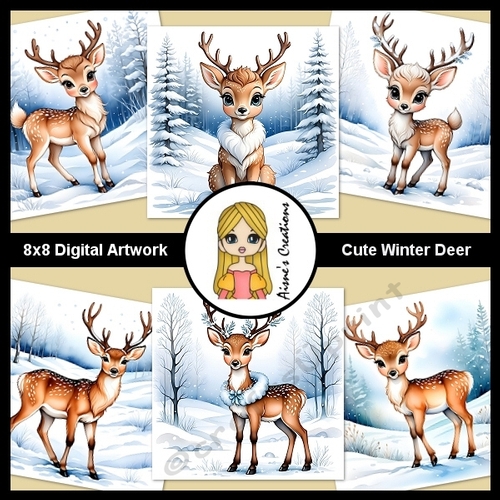 Cute Winter Deer - CUP1268897_466 | Craftsuprint