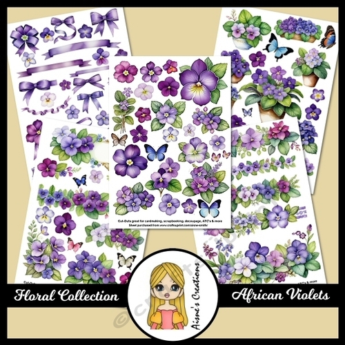 African Violets Floral Cut-outs & Embellishments - CUP1308216_466 ...