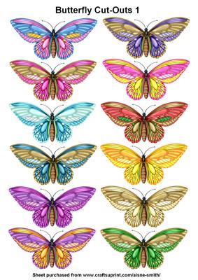 Butterfly Cut-outs 1 - CUP364002_466 | Craftsuprint