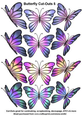 Butterfly Cut Outs 5 - CUP482564_466 | Craftsuprint