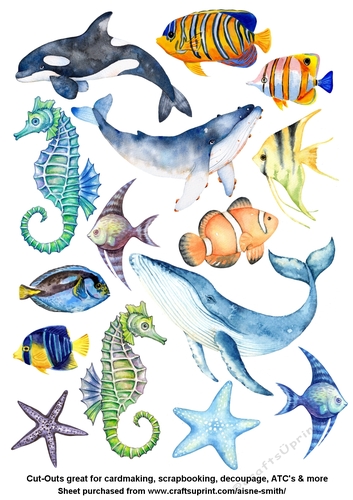 Ocean Watercolor Cut Outs - CUP876138_466 | Craftsuprint