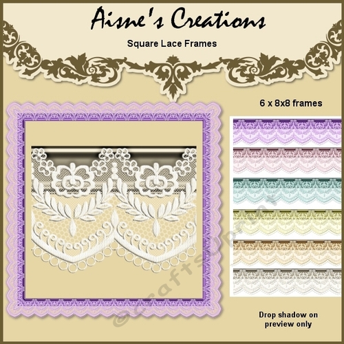 Square Lace Frames - CUP882157_466 | Craftsuprint
