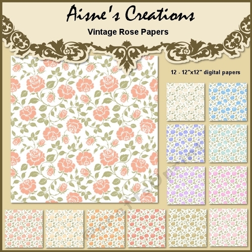 Vintage Rose Papers - CUP882158_466 | Craftsuprint