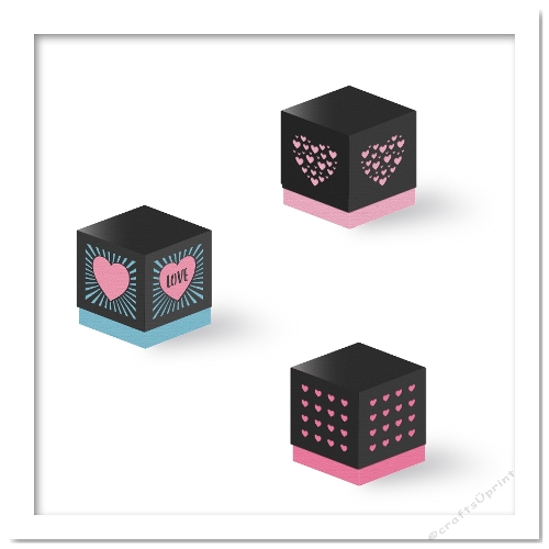 Set of 3 love hearts boxes with cut out lids - CUP1363706_671 ...