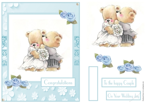 Sweet wedding bear couple greeting card - CUP1029145_84699 | Craftsuprint