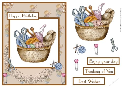 Knitting Wool birthday greeting card - CUP1158388_84699 | Craftsuprint