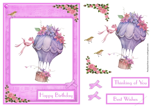 Air balloon birthday greeting card - CUP1178403_84699 | Craftsuprint