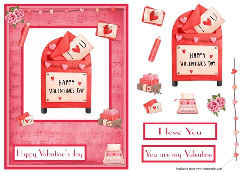 Mailbox Valentines day Greeting Card - CUP1191241_84699 | Craftsuprint