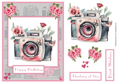 Camera female birthday greeting card - CUP1217737_84699 | Craftsuprint