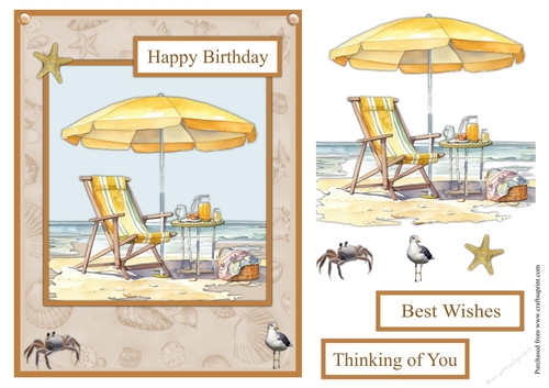 At the beach greeting card - CUP1220294_84699 | Craftsuprint