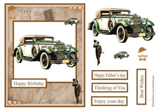Vintage card male greeting card - CUP1235328_84699 | Craftsuprint