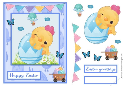 Easter chick with egg greeting card - CUP1276723_84699 | Craftsuprint