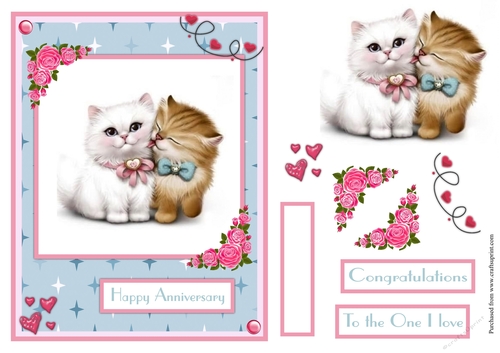 Cats couple anniversary greeting card - CUP1286615_84699 | Craftsuprint