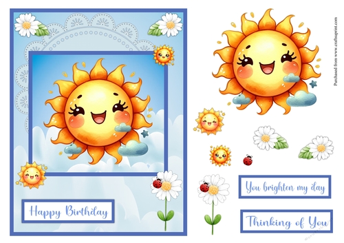 Happy sun greeting card - CUP1301021_84699 | Craftsuprint