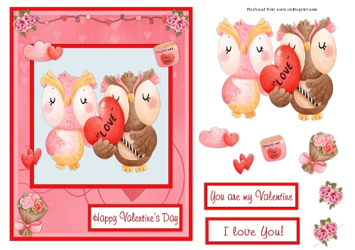 Owls couple Valentines day greeting card - CUP1356167_84699 | Craftsuprint