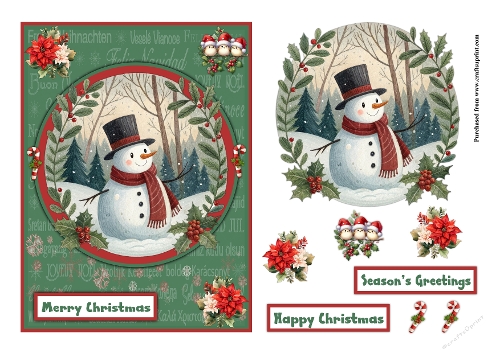 Snowman Christmas greeting card - CUP1368900_84699 | Craftsuprint
