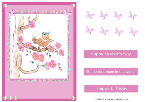 Mothers Day Greeting Card with Painted Bird - CUP946283_84699 ...