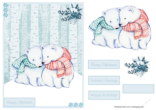 Christmas Bears greeting card - CUP971031_84699 | Craftsuprint