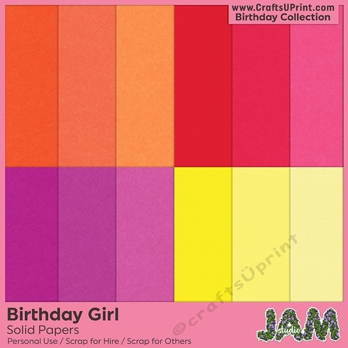 12x12 Solid Color Papers - Girl - CUP723444_69740 | Craftsuprint