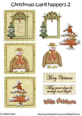 Christmas Card Toppers Sheet 2 - CUP145514_416 | Craftsuprint